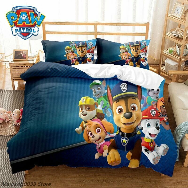 Комплект постельного белья PAW PATROL 3D печать Синий, US Full(200x230cm), 2