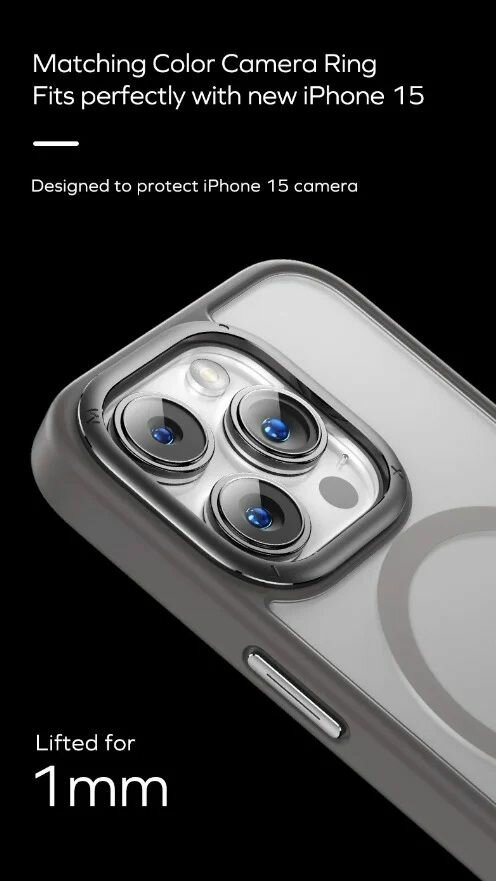 Чехол для Apple iPhone 15 Pro 6.1" Momax Dynamic metal magnetic protective case - Titanium gray — фото 1