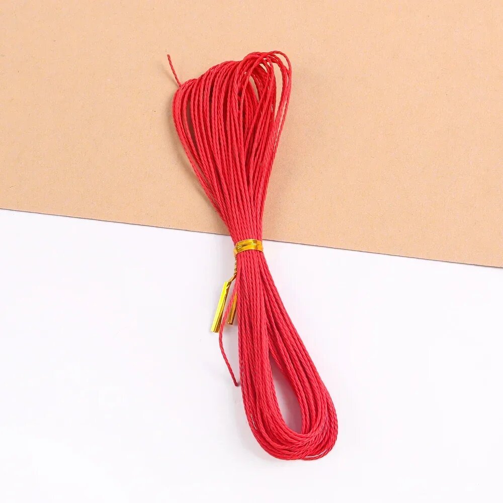 Вощеная хлопковая нить красная 1 мм, 10 м, Color: 36