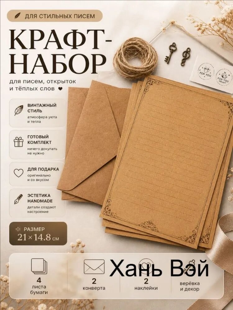 Винтажная крафт-бумага для письма