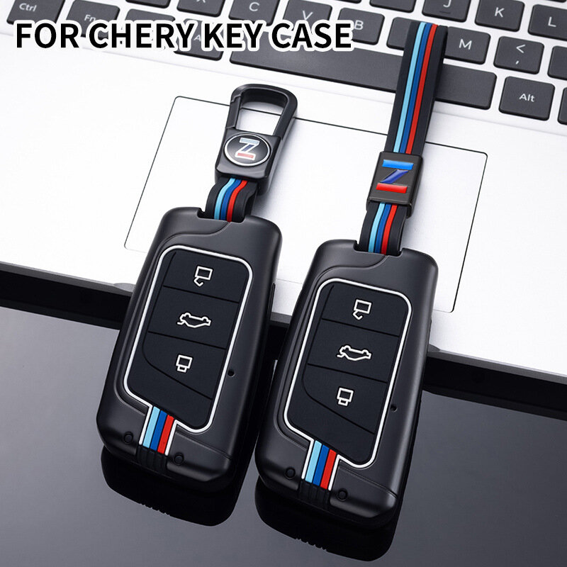Простой чехол для ключей для Chery iCar, Arrizo 5, Tiggo EQ1 - Самурайский черный одинарная оболочка, минималистичный
