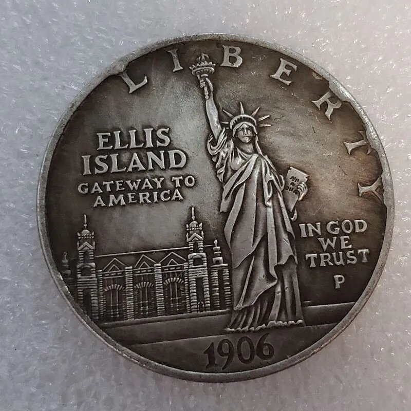 Серебряный доллар США 1906 года с изображением Статуи Свободы, VF