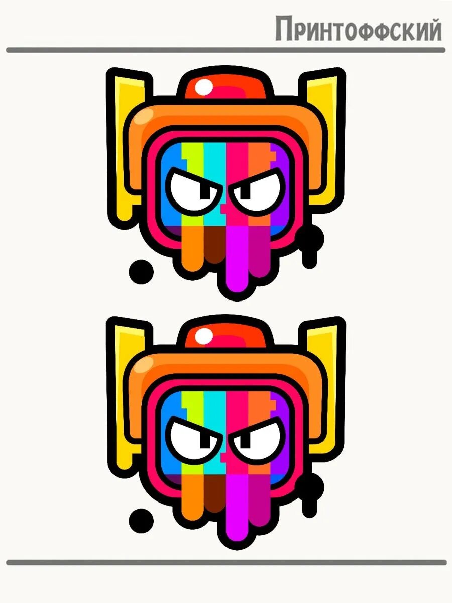 2-е (Две) Термонаклейки brawl stars
