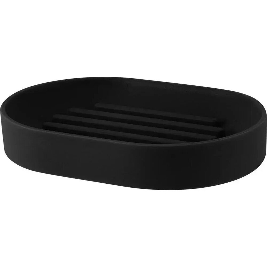 Мыльница Keeplex овальная 12x8,3x2см, пластик, дренажные отверстия, цвет черный лотос