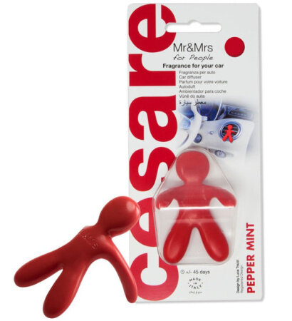 Mr&Mrs Fragrance Ароматизатор для автомобиля CESARE BLISTER красный PEPPERMINT Перечная мята