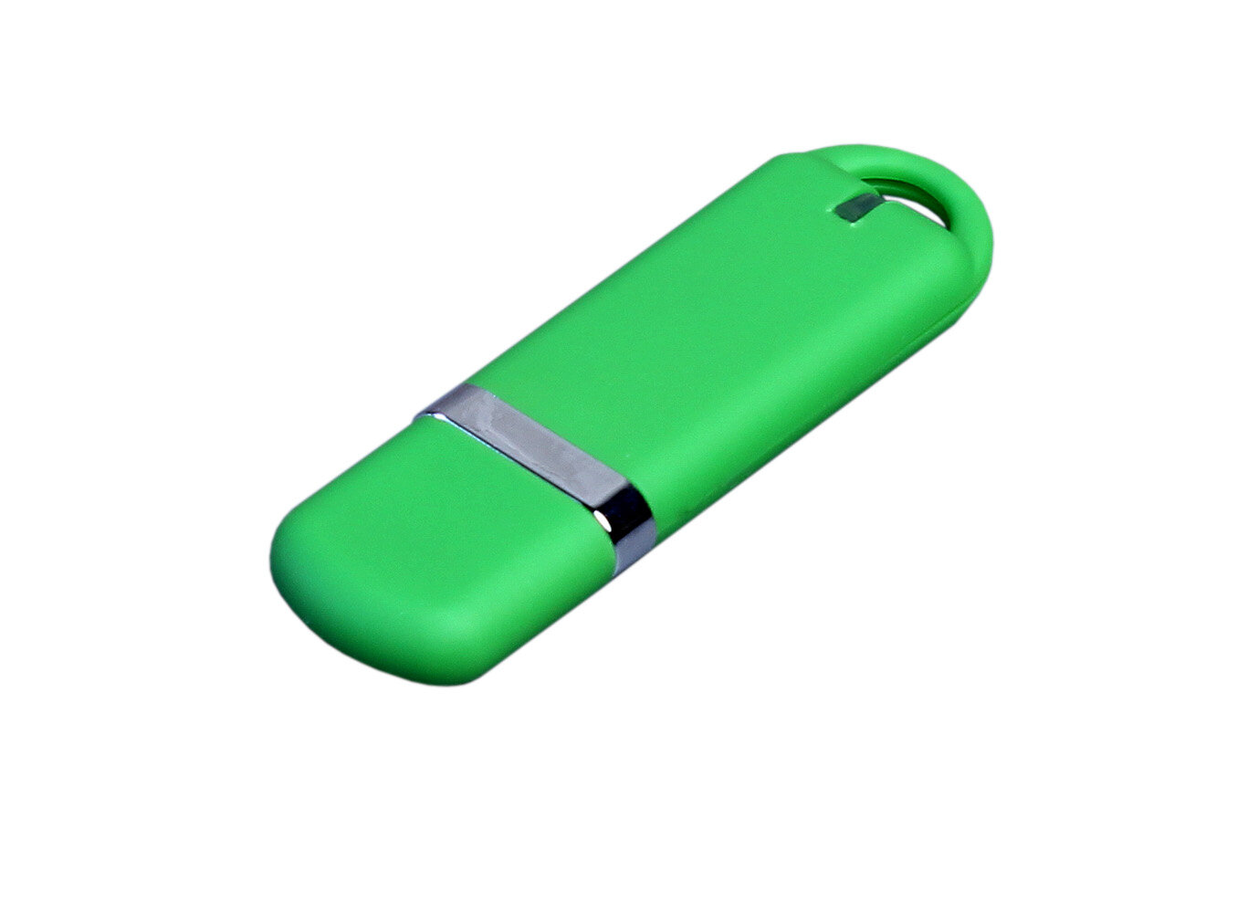 Классическая флешка soft-touch с закругленными краями (512 МБ / MB USB 2.0 Зеленый/Green 005 Flash drive недорого от оптового интернет магазина)