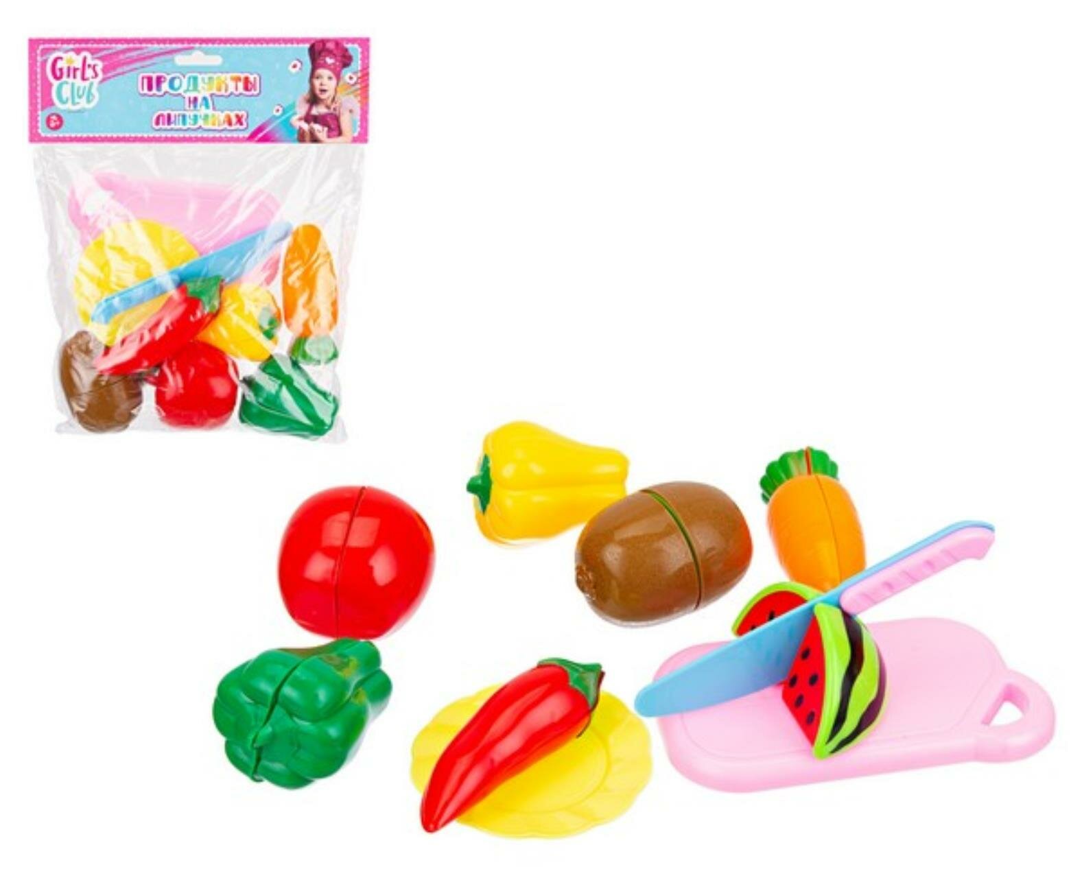 Набор "Продукты Girl's club" на липучках, в п 25x21x5 см.