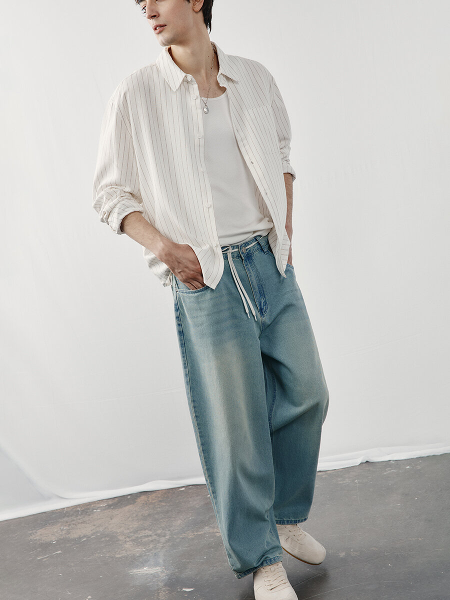 Джинсы багги багги со средней посадкой 