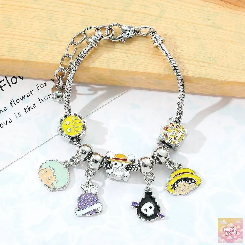 Браслет One Piece Charm для фанатов аниме, коллекционный металлический браслет — фото 1