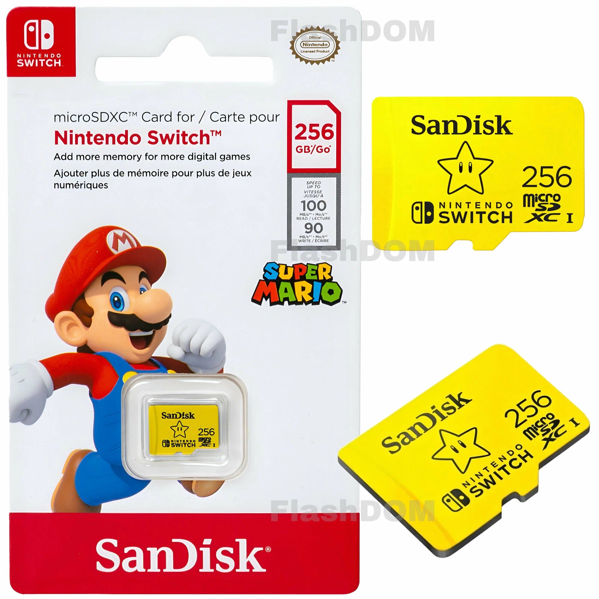 Карта памяти SanDisk microSDXC 256 ГБ для Nintendo Switch, 100/90 Mb/s