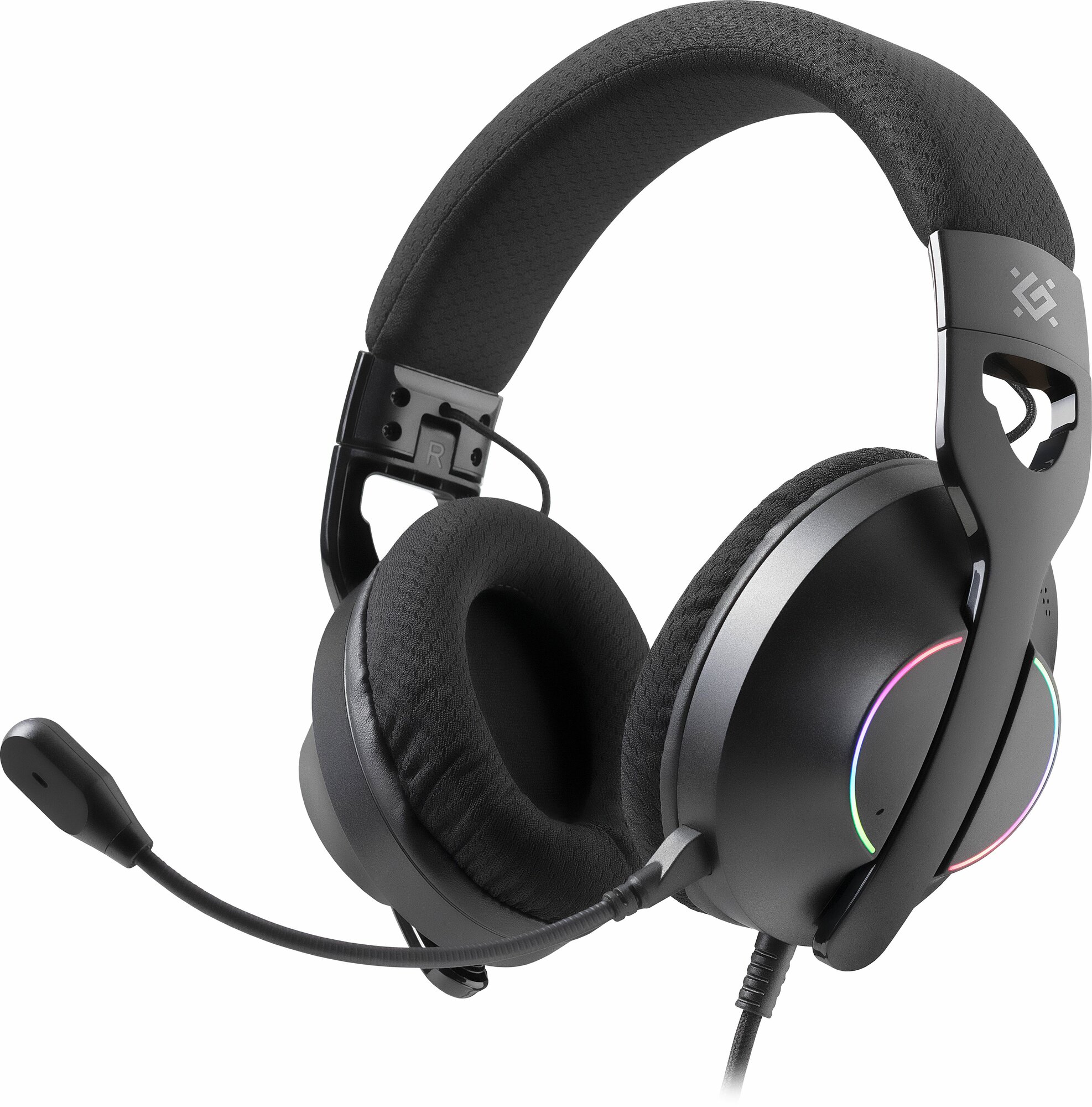 Игровые наушники Defender Weaver Черный, RGB, провод 2 м