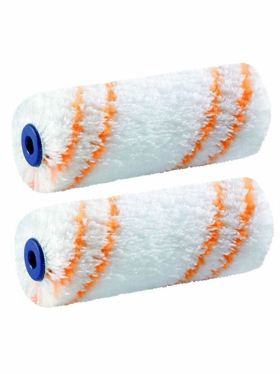 Комплект микроволнистых валиков (2 штуки) STORCH MicroSTAR 9 orange 100мм, 16мм, ворс 9мм, для бюгеля 6мм, полиэстер, оранжевые полосы арт.151131