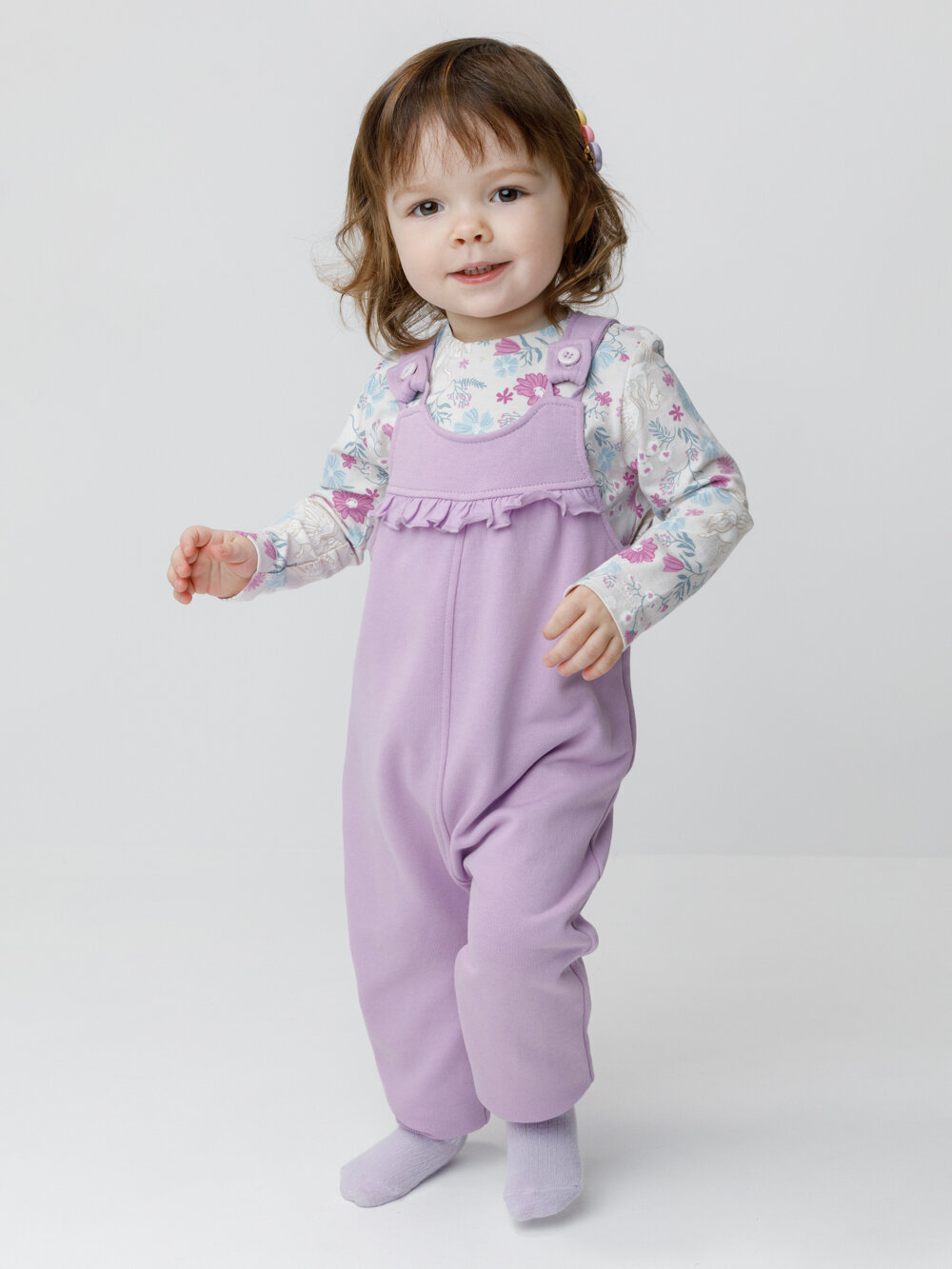 Комбинезон хлопковый полукомбинезон для девочки, на пуговицах