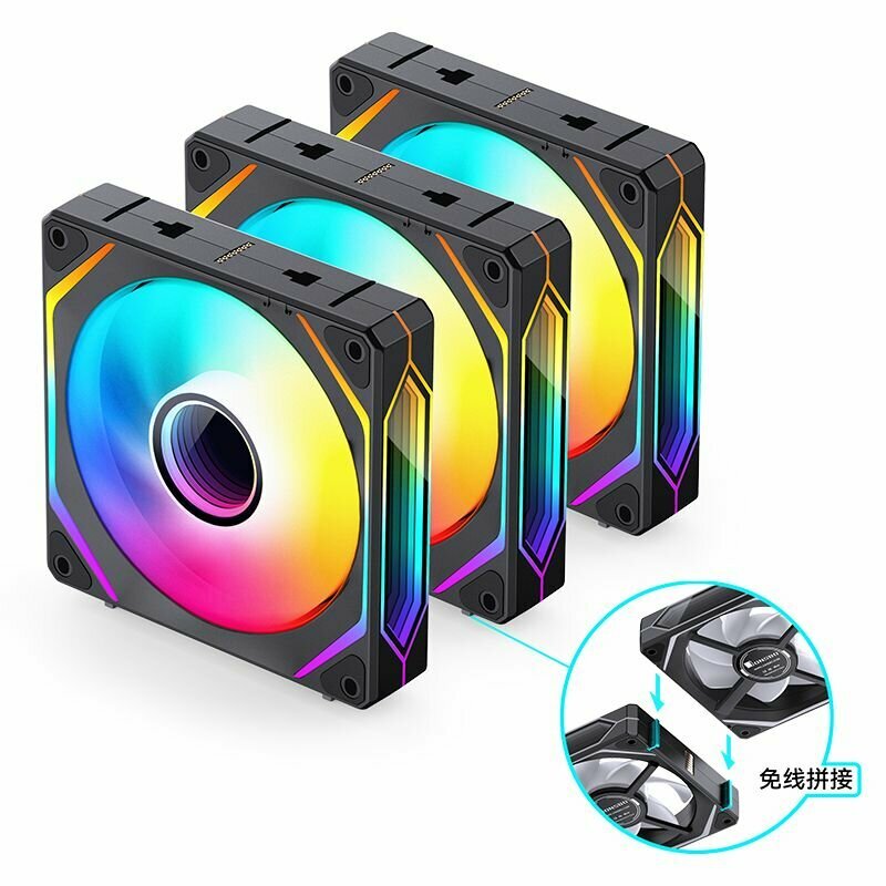 Комплект вентиляторов для корпуса 3шт. JONSBO ZL-120B(3 in 1) Black 120х120х25мм ARGB LED, 800-1800об/мин, черный