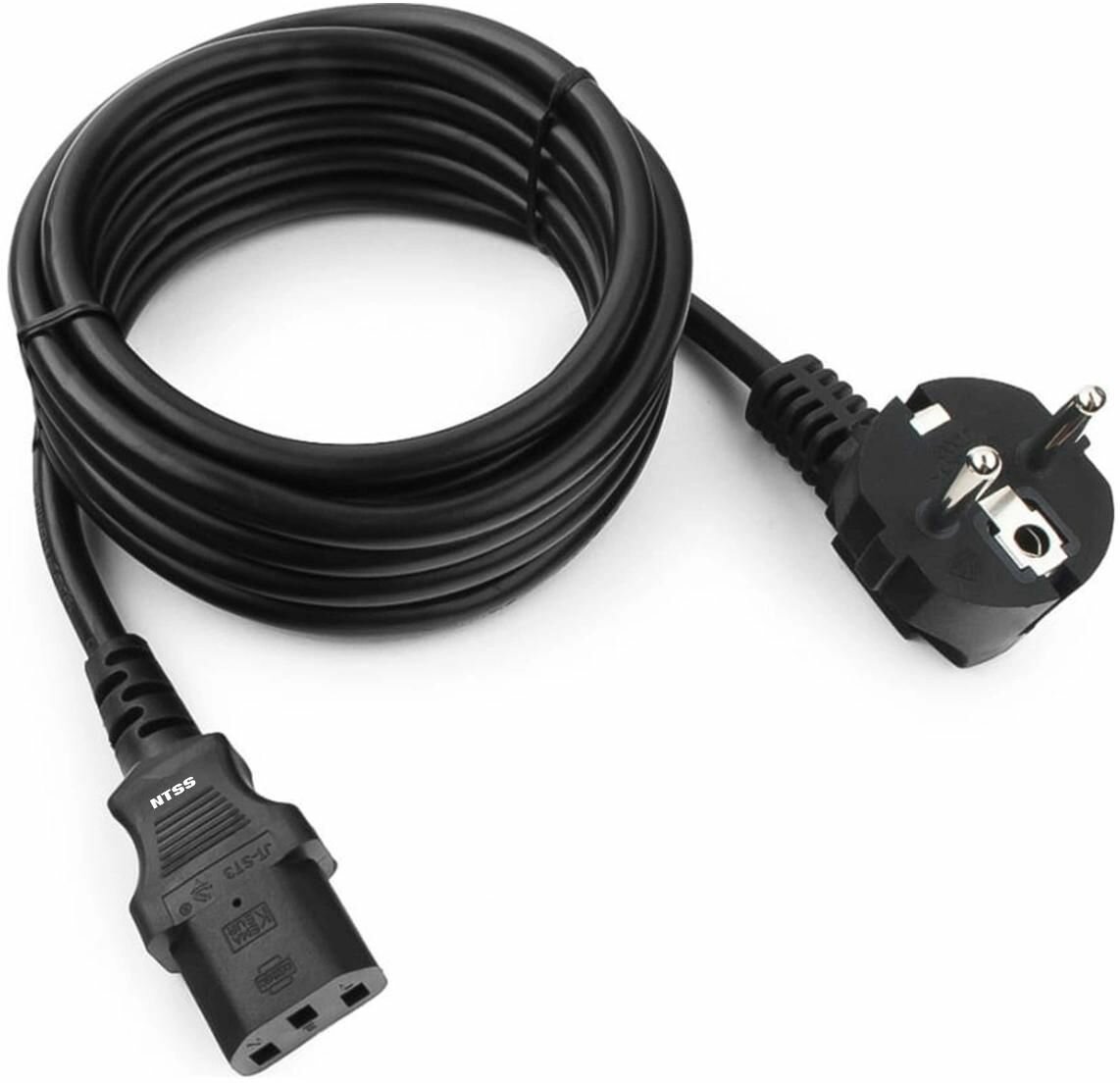 Шнур питания NTSS C13-Schuko, проводник 3х1 мм2, 3 м, 220В, 10А, черный (NTSS-PC13773)