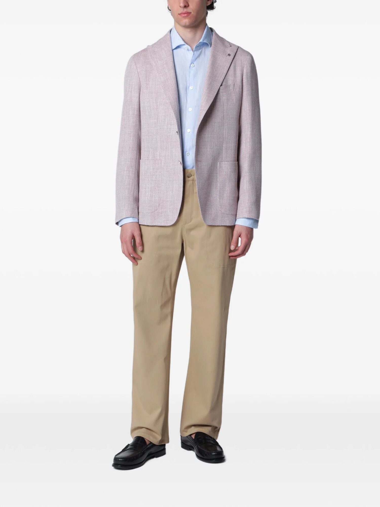 Пиджак Tagliatore Herringbone blazer, размер 48, pink — фото 1