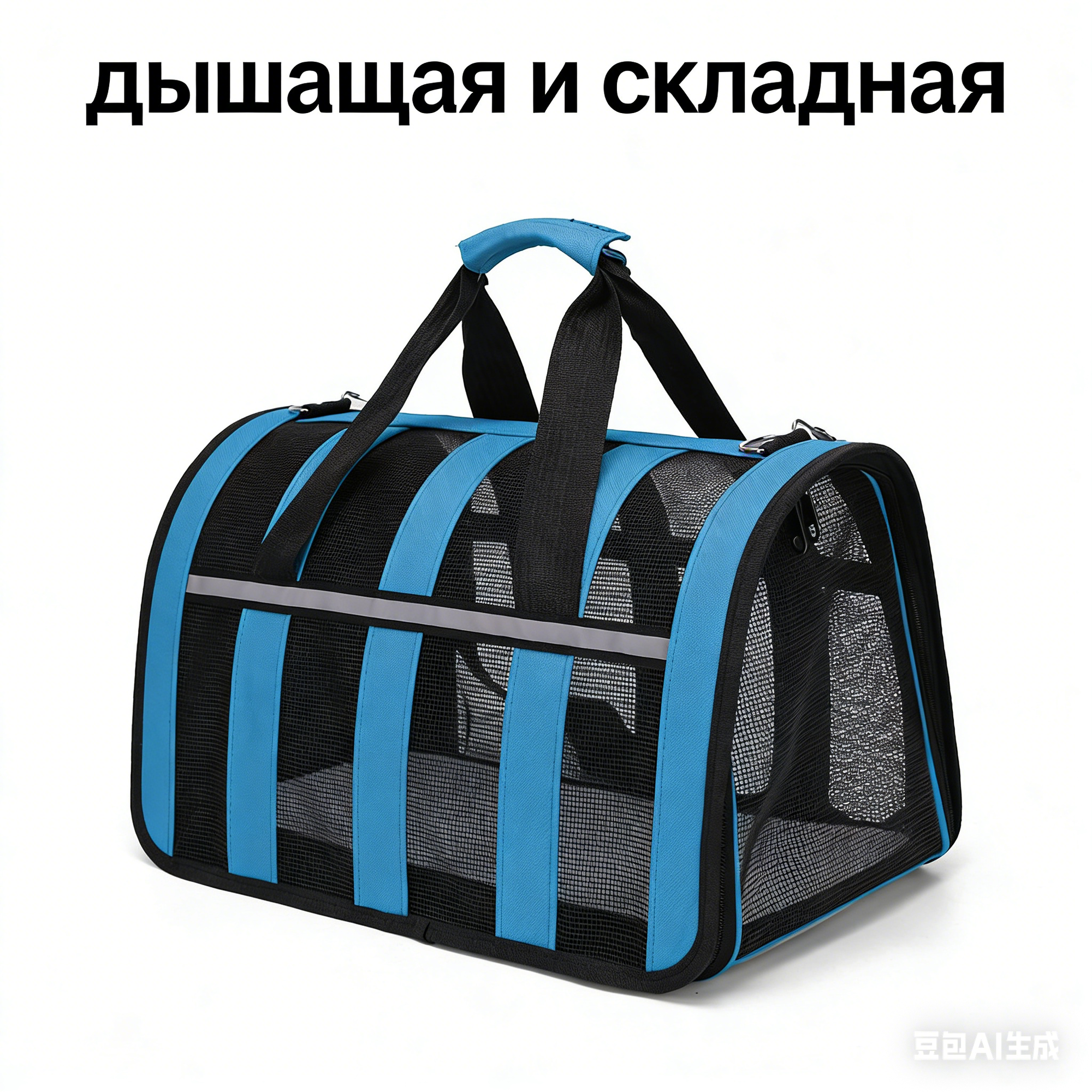Переносная наклонная сумка для выгула кошек, дышащая и складная, среднего размера, синего цвета
