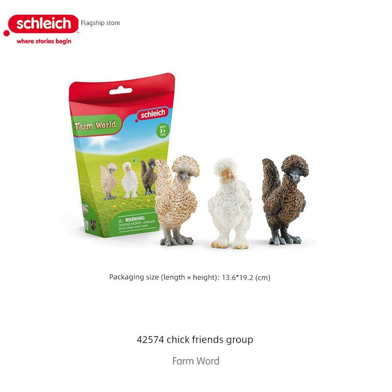Schleich Набор с цыплятами-друзьями: фермерские игрушки для творческих игр с животными детей