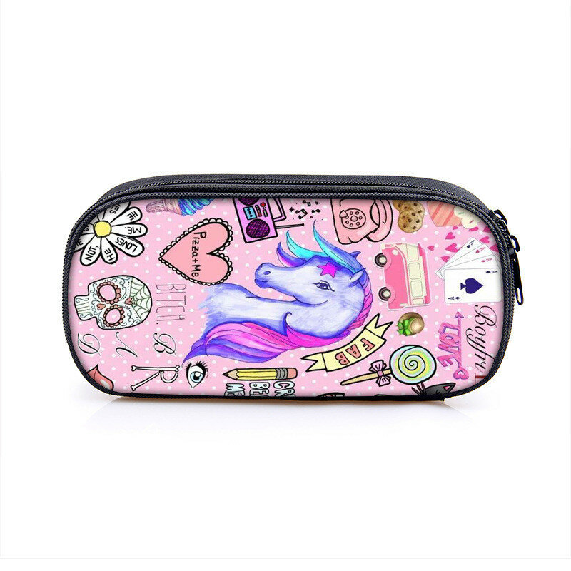 Unicorn style мягкий нейлоновый пенал с большим молнией для школы и дома желтый