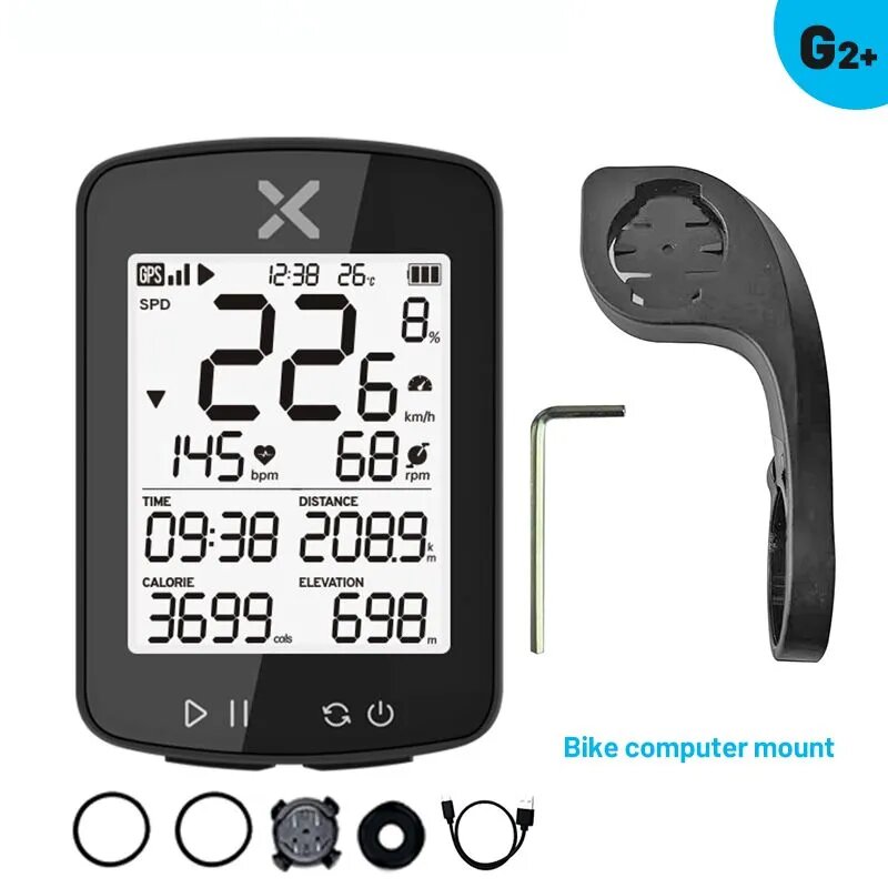 XOSS G2 + G2 Plus Велосипедный компьютер беспроводный водонепроницаемый IPX7 GPS 2,2 дюймовый ЖК XOSS G gen2