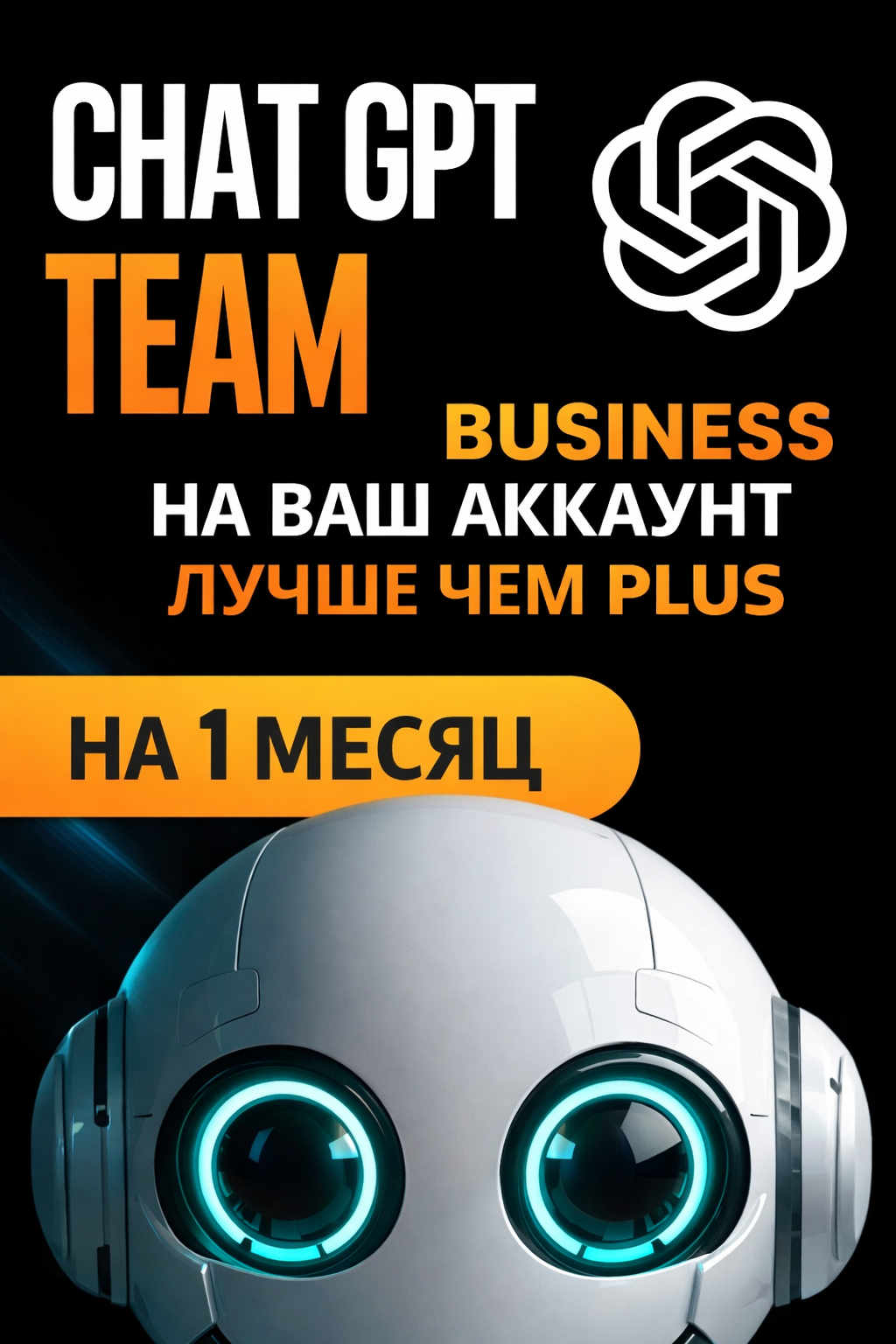 Подписка ChatGPT Business Team на личный аккаунт 1 месяц - лучше чем Chat Gpt Plus