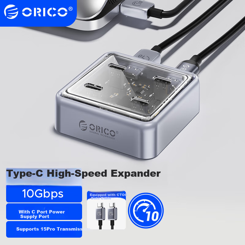 ORICO Type-C расширительный док 10Гбит/с высокоскоростной хаб для ноутбука с кабелем 1 м Цвет：4-портовый Type-C