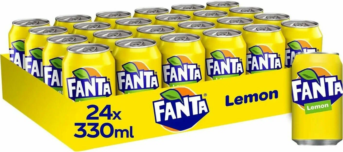 Fanta 0,33л.*24шт. Lemon ЖБ Великобритания Fanta Напиток газированный Великобритания