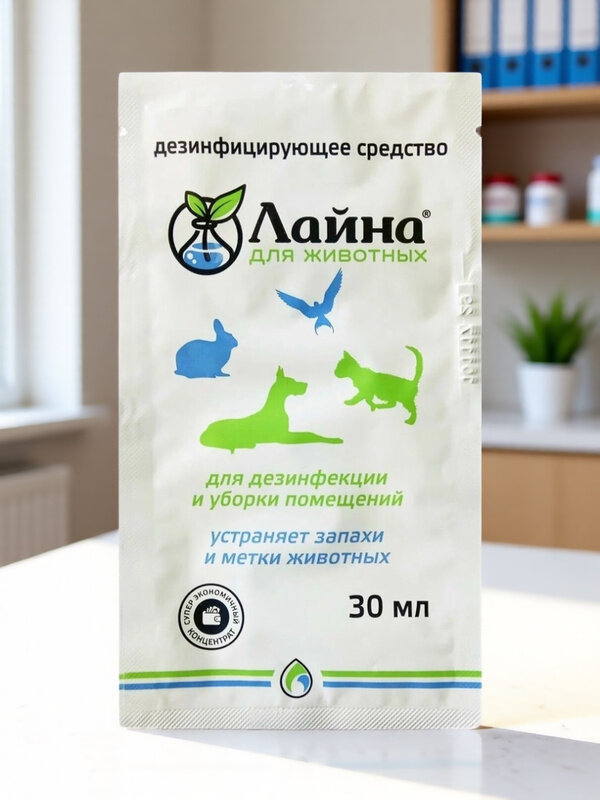Средство дезинфицирующее Лайна, для животных, с лавандовым ароматом, 30мл, 1 шт