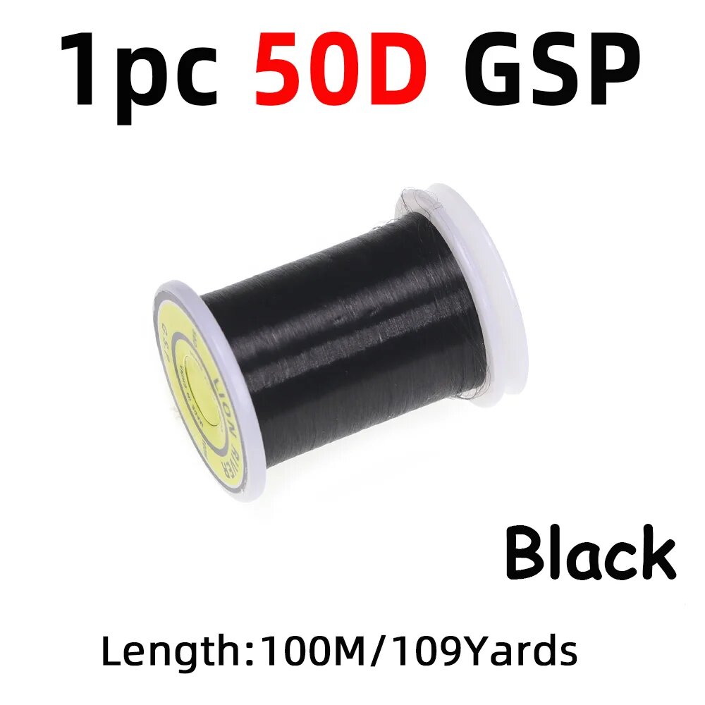 Vampfly нить для вязания мух 10D/20D/30D/50D/75D/100D/140D/200D 1pc Black 50D