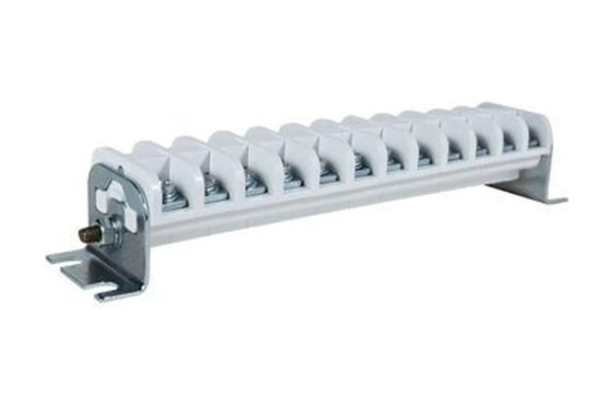 Клеммный блок СПб УПП-5 КБ 63‑16П‑18 из огнестойкого полиамида, 18 пар контактов, номинальный ток 63 А, сечение провода 2,5‑16 мм²