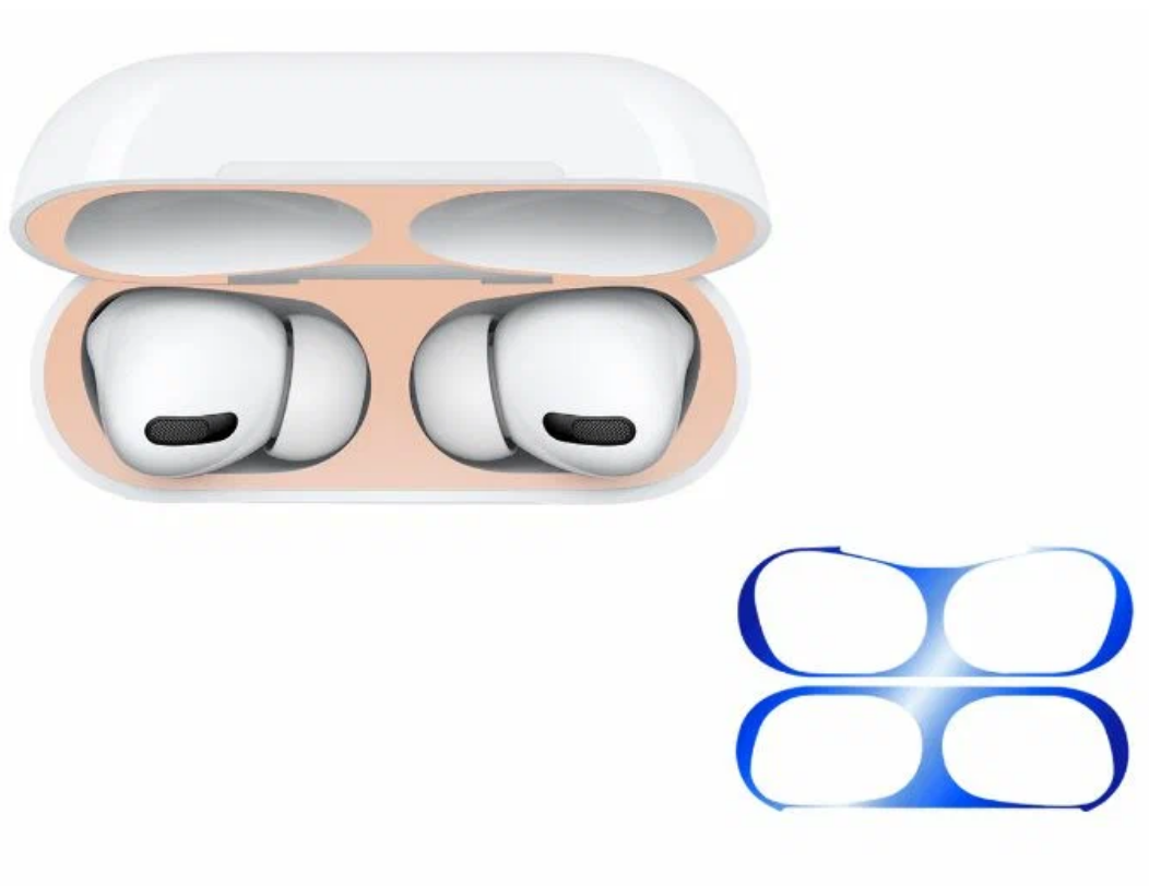 Защитная пленка для AirPods Pro синий/ наклейка для кейса Аирподс Про / защита от пыли