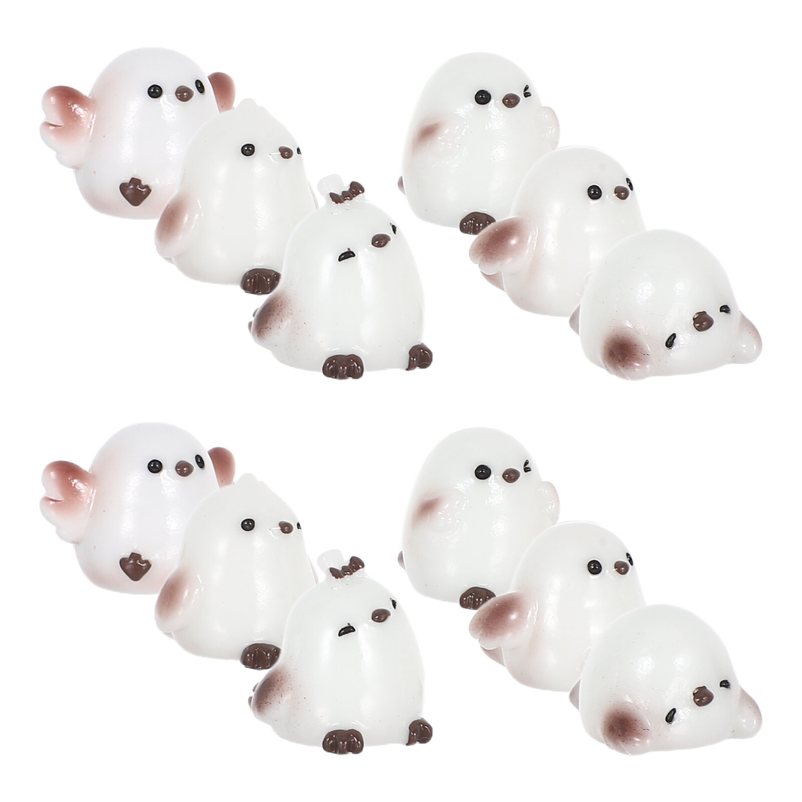 Миниатюрные декоративные элементы для сада в виде милых синиц, украшение для сада, горшечные растения, аксессуары для ландшафтного дизайна сада (6 дизайнов, по 2 каждого, 12 шт.)