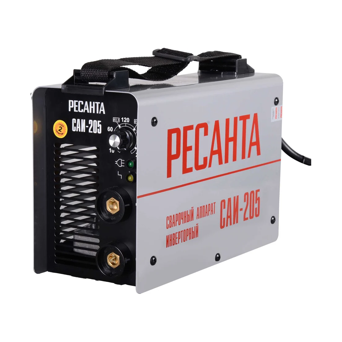 Сварочный аппарат Ресанта САИ-205 инвертор ММА DC, (65/77), 7.3 кВт, горячий старт, антизалипание, форсаж дуги, серый