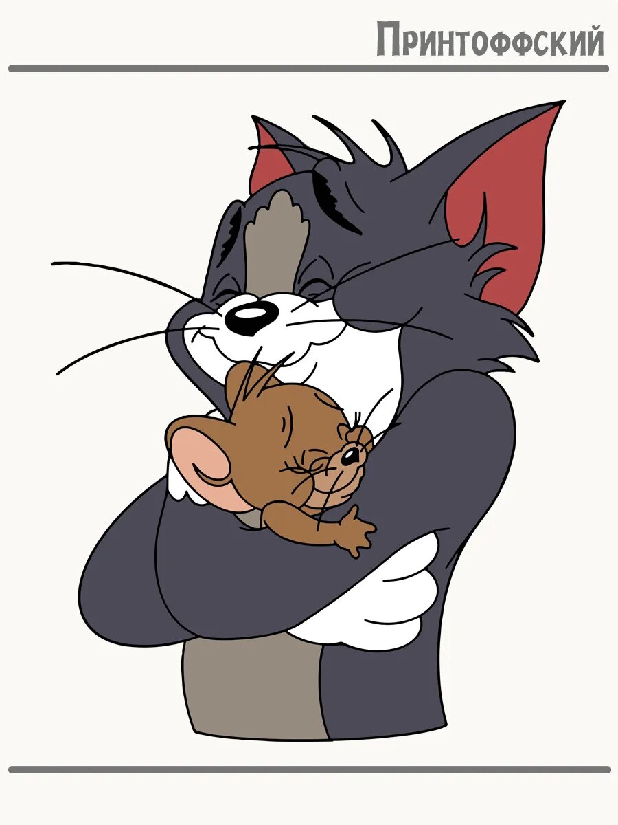 Термонаклейка для одежды и аксессуаров DTF-печать том и джерри