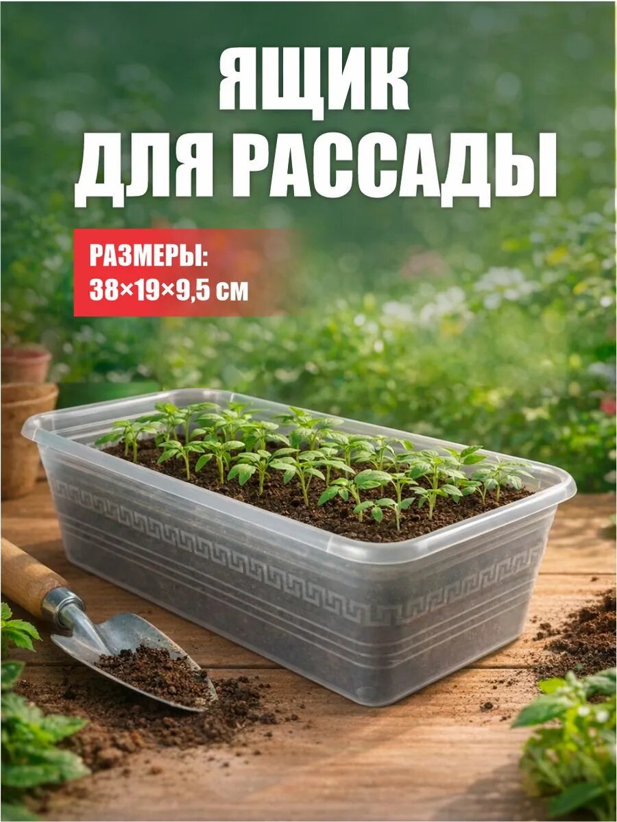 Ящик для рассады для подоконника пластиковый 390*195*120