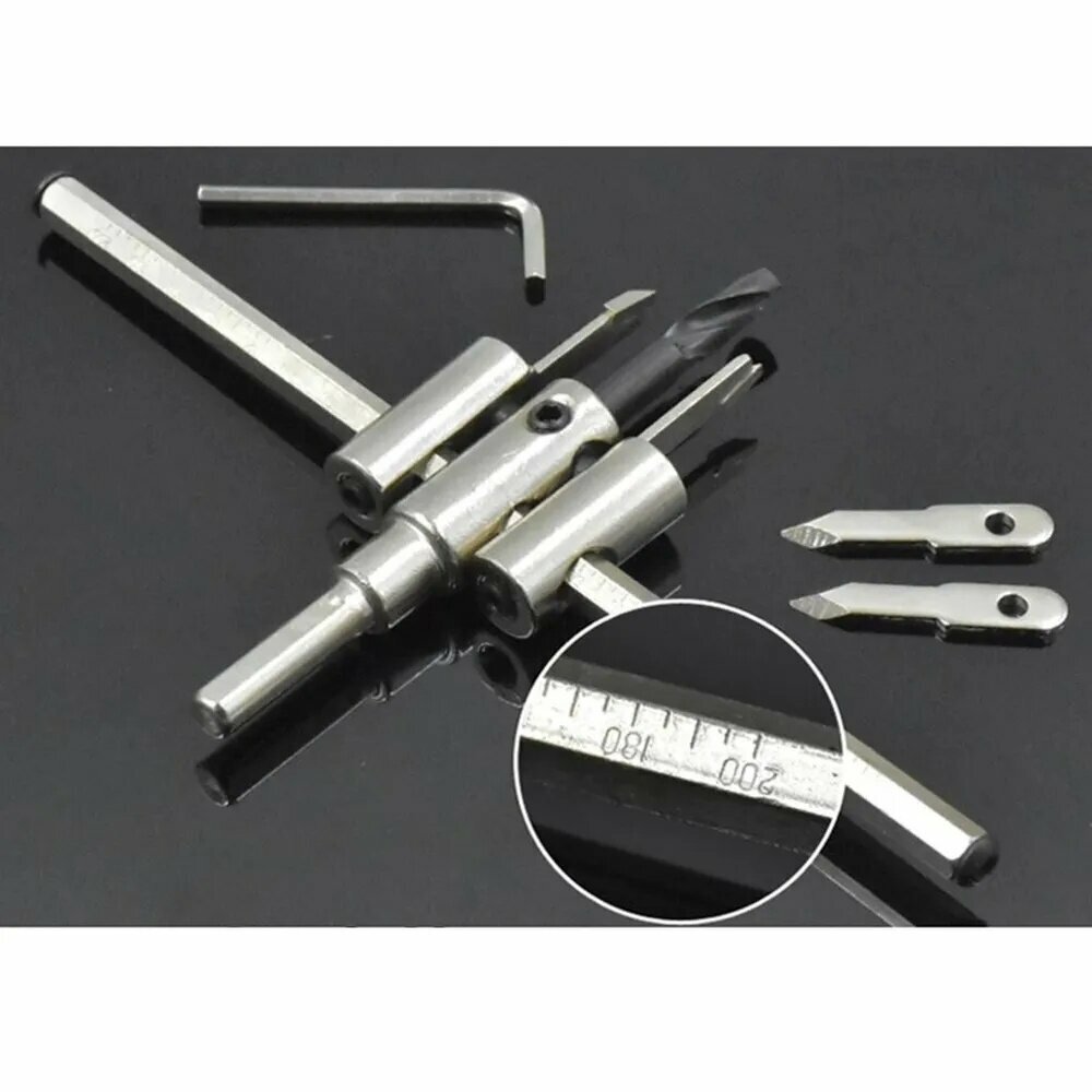 Пила для круглых отверстий 120/200/300 мм, регулируемая, авиационный тип, инструмент для DIY, для мастеров, - 200mm