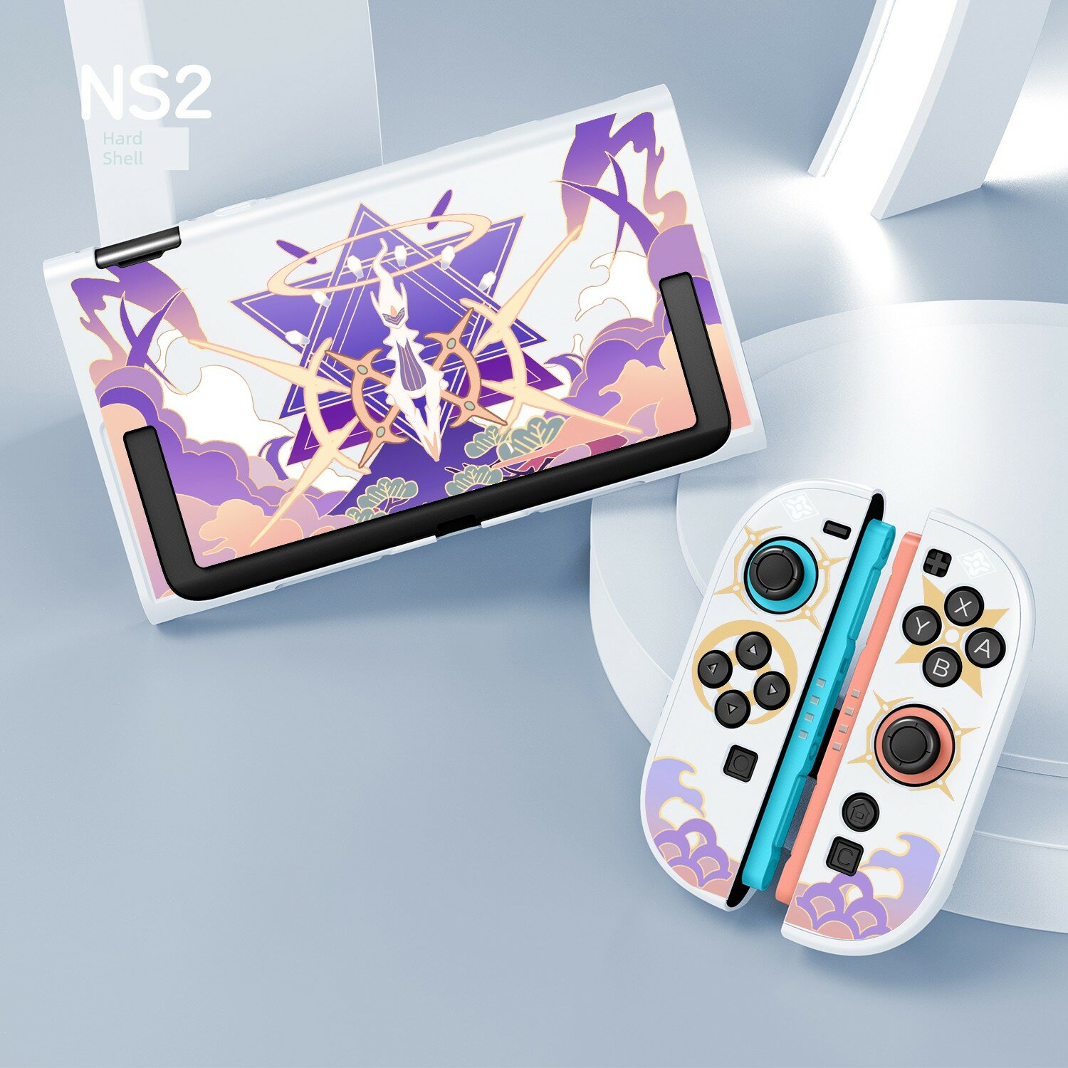 Премиум-кейс для Nintendo Switch 2 с откидной подставкой, белый жесткий корпус, аниме-дизайн Арцейс