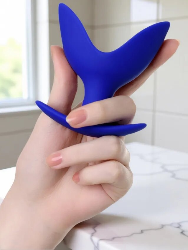 ToyFa Синяя силиконовая расширяющая анальная втулка Bloom - 9,5 см.