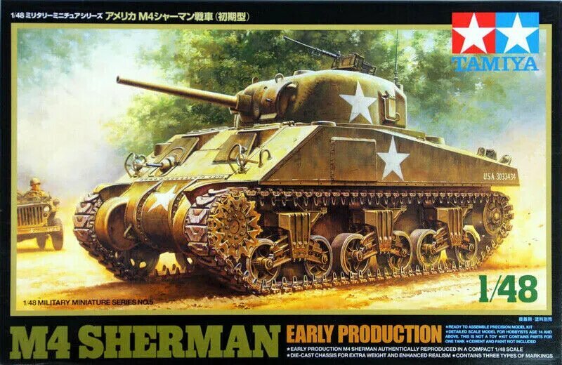 Tamiya 32505 1:48 US M4 Sherman (Early Production) сборная модель танка
