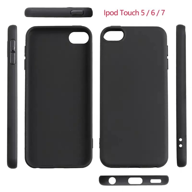 Для iPod Touch 5-го/ 6-го / 7-го поколения Чехол Черный противоударный силиконовый чехол из ТПУ
