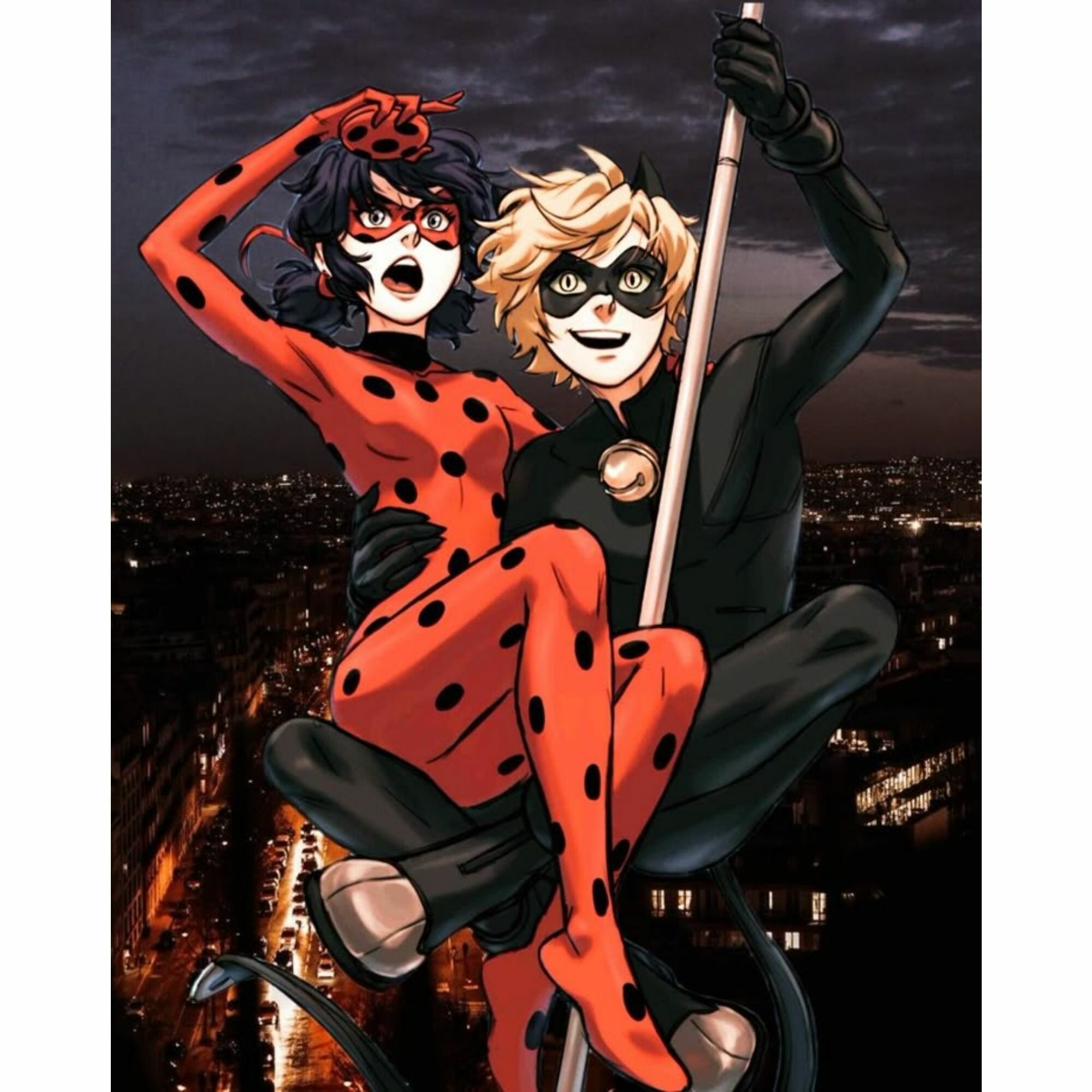 Алмазная Картина "Леди Баг И Супер-Кот" 30х40 См Алмазная Вышивка / Картина Стразами Подарков