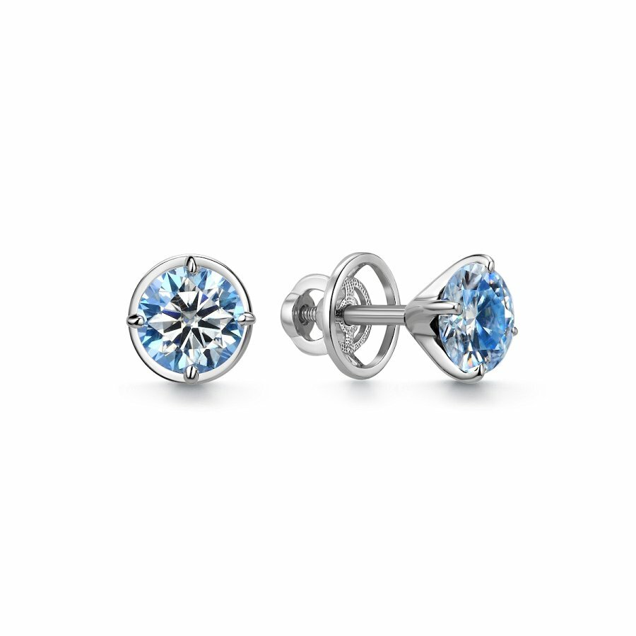 Серьги пусеты, серебро, 925 проба, родирование