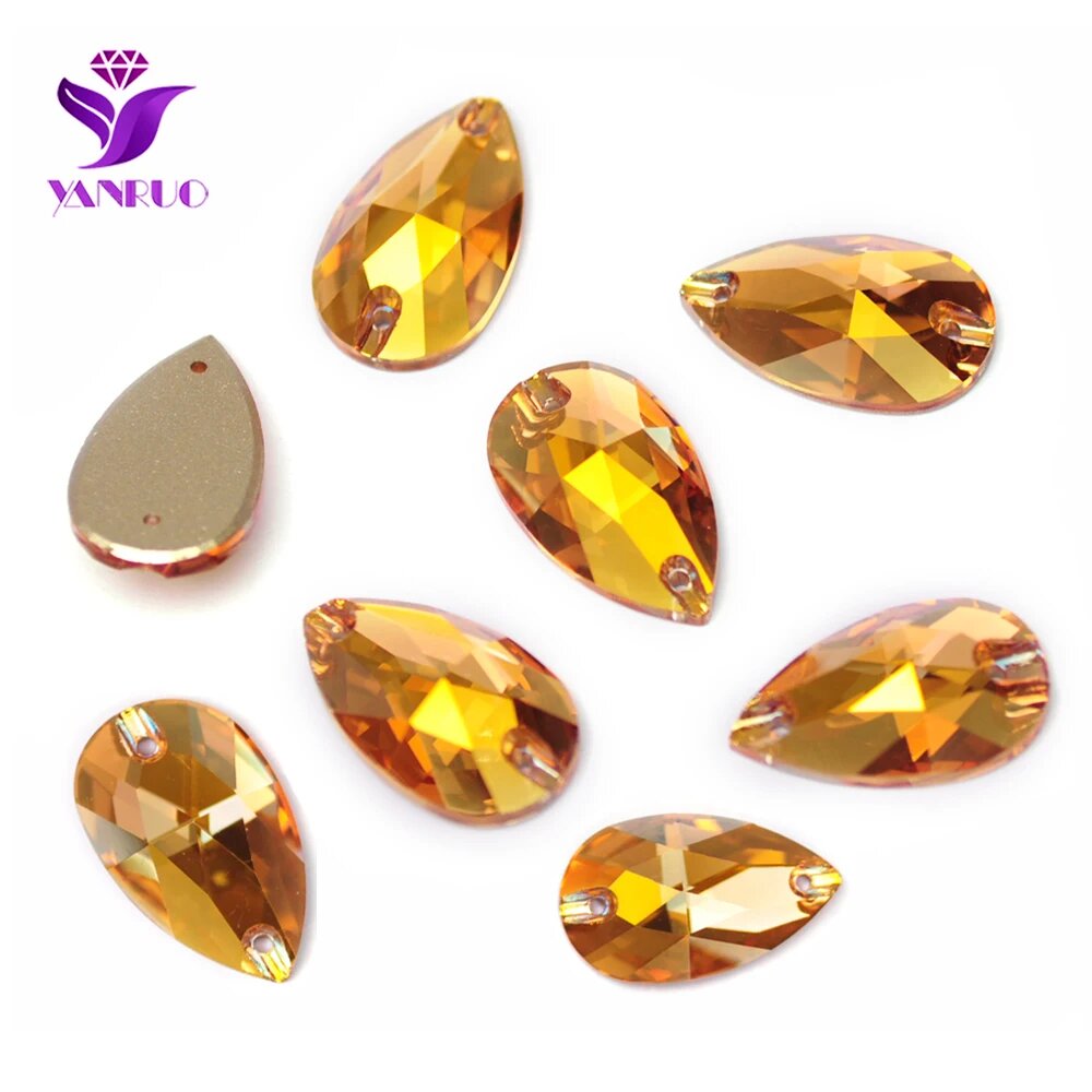 Стразы каплевидные YANRUO 3230, 17x28mm, 6шт