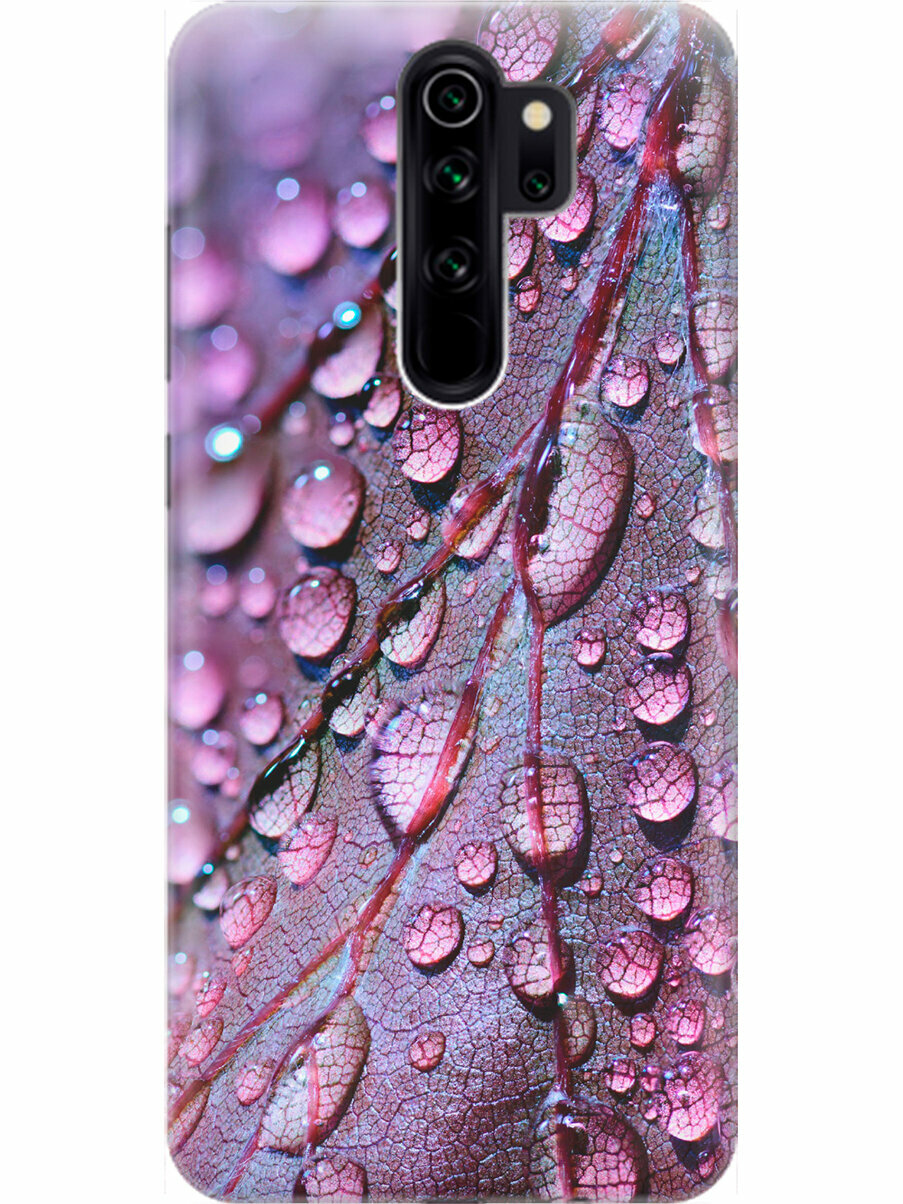 Накладка Transparent для Xiaomi Redmi Note 8 Pro с принтом "Лист в каплях"