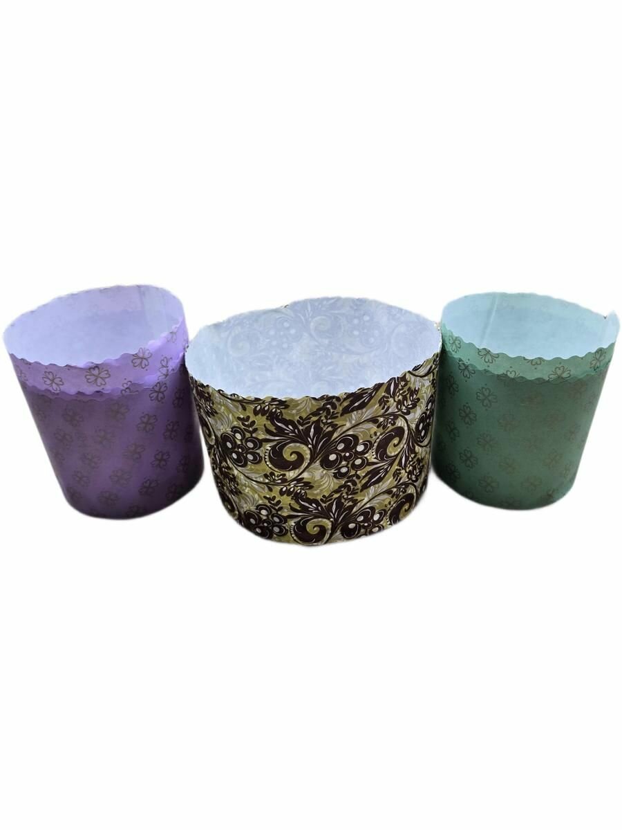 Формы 2 размера 3 вида : 3 больших ,6 маленьких 2 видов пасхальные "Микс" для выпечки Кулича из пергаментной бумаги ,(в наборе 9 шт )