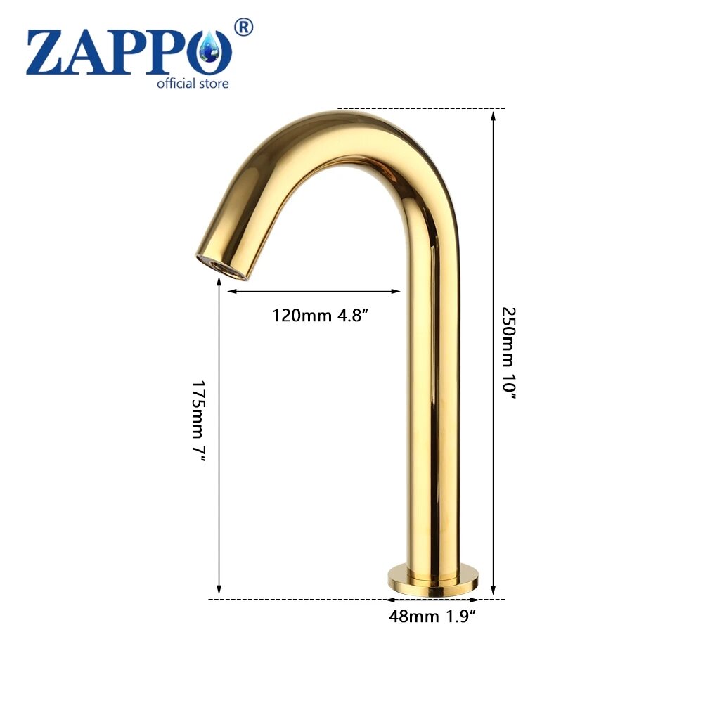 Электронный сенсорный кран ZAPPO Nickel Brush с автоматическим датчиком, бесконтактный кран, рукой свободный кран для ванной, кран для посудной мойки, смесительный кран, 33 см
