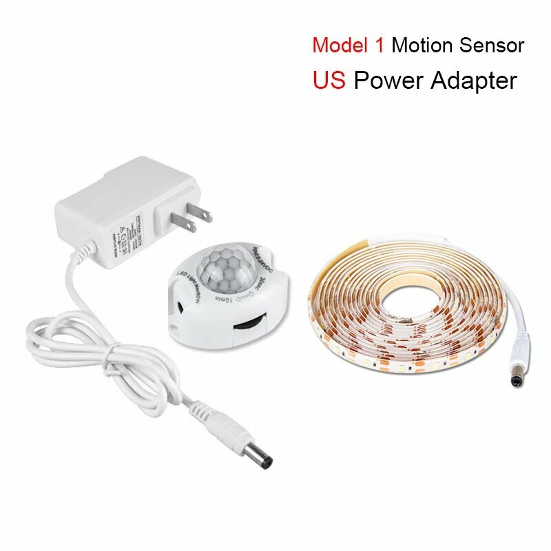 Aamasun Светодиодная лента с датчиком движения 12В IP65 US Plug set, Warm White, 2m
