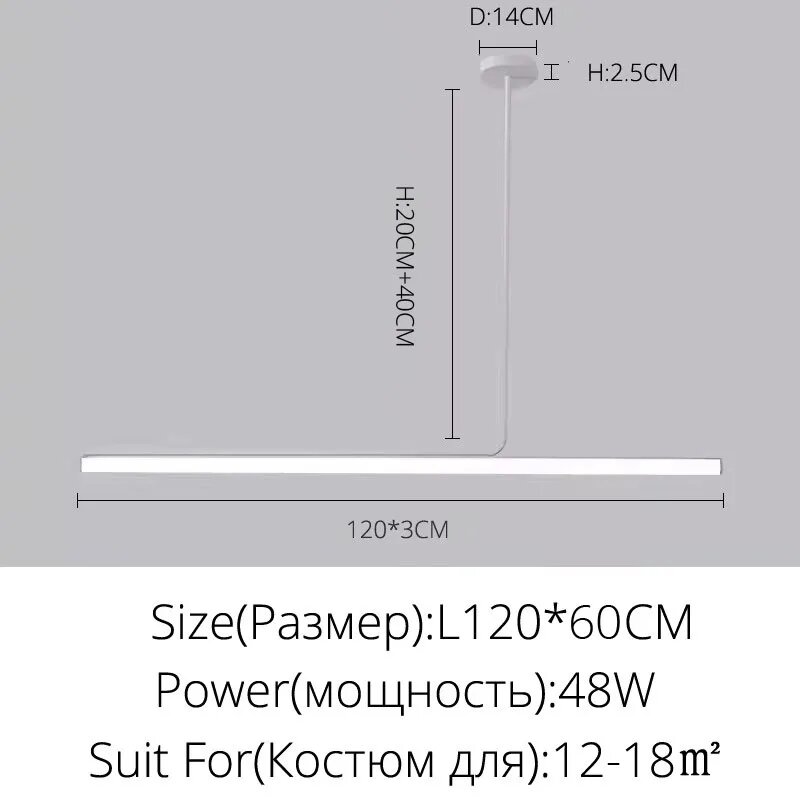 Одноименные длинные ленты светодиодных подвесных светов для ресторана Скандинавские простые люстры для обеденного стола и бара Современные домашние внутренние световые лампы