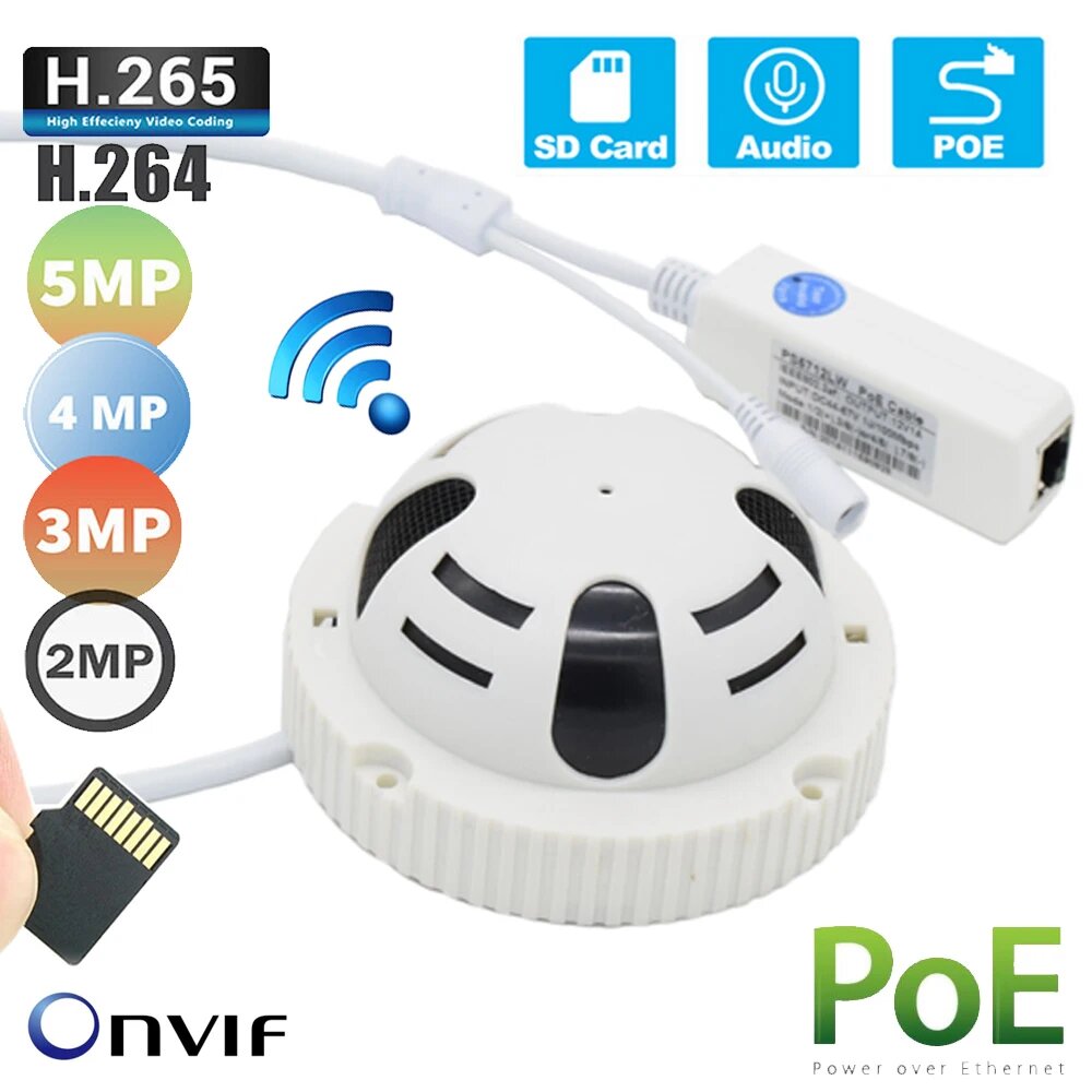 Безопасность дома 4K 8MP 5MP 3MP 2MP 1.3MP 1MP HD скрытая POE Wifi мини-IP-камера с аудио RTSP сквозное отверстие слот для SD-карты P2P Onvif-