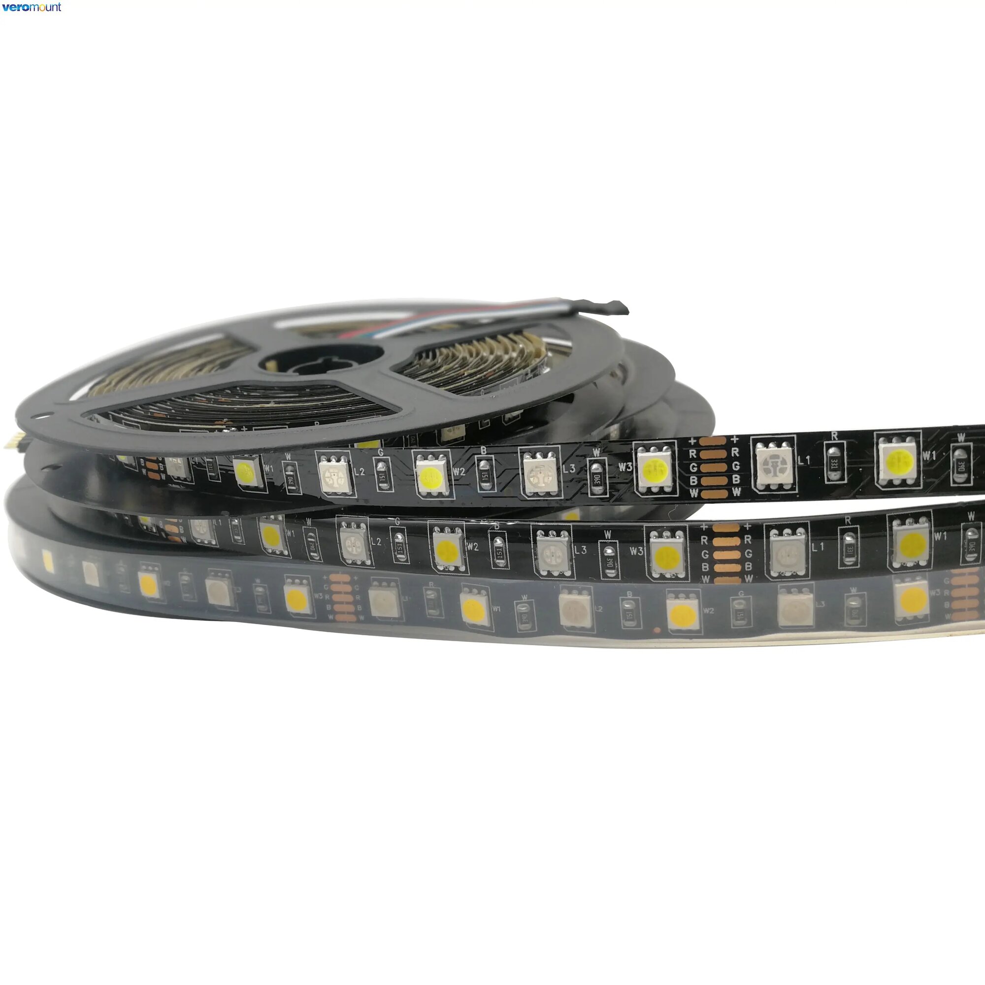 Светодиодная лента Veromount 5м RGB, Warm White 3000K, IP20, Black PCB